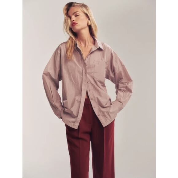 Reformation | Tops | New Reformation Eli Oversized Shirt Blush | Poshmark